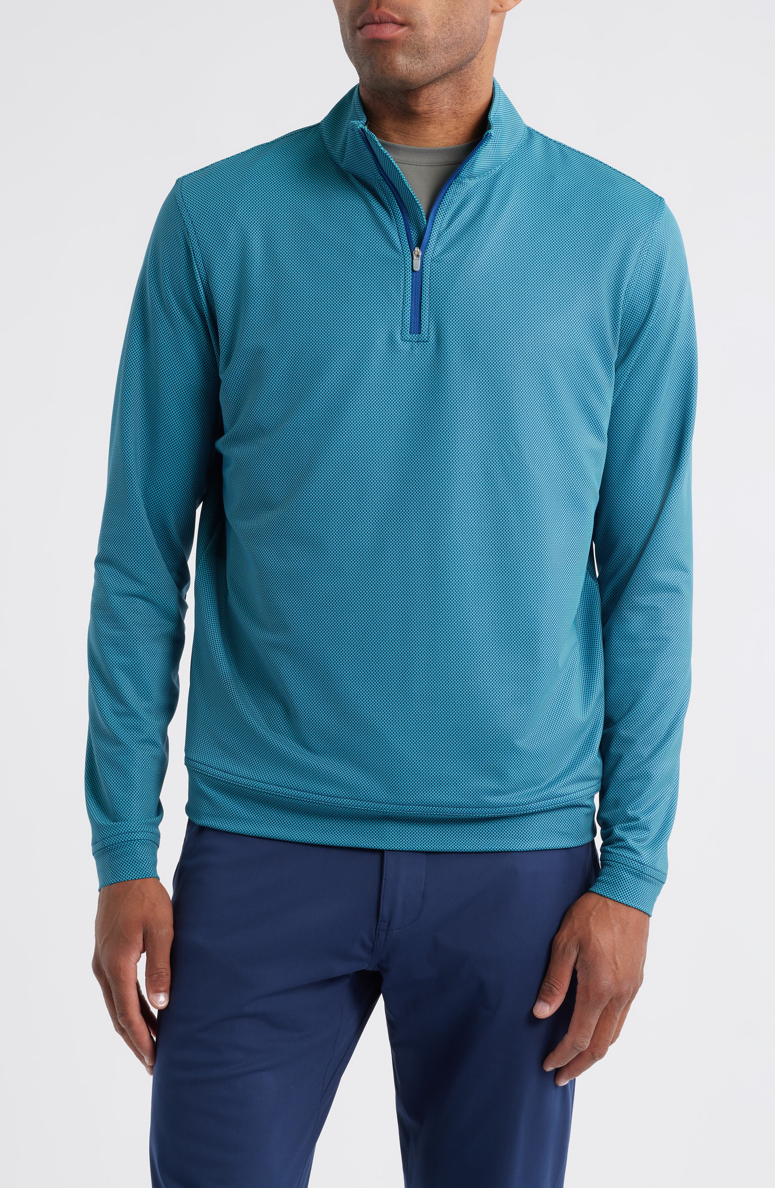 Peter Millar Perth Bird's Eye Performance Quarter Zip Pullover | Nordstrom
