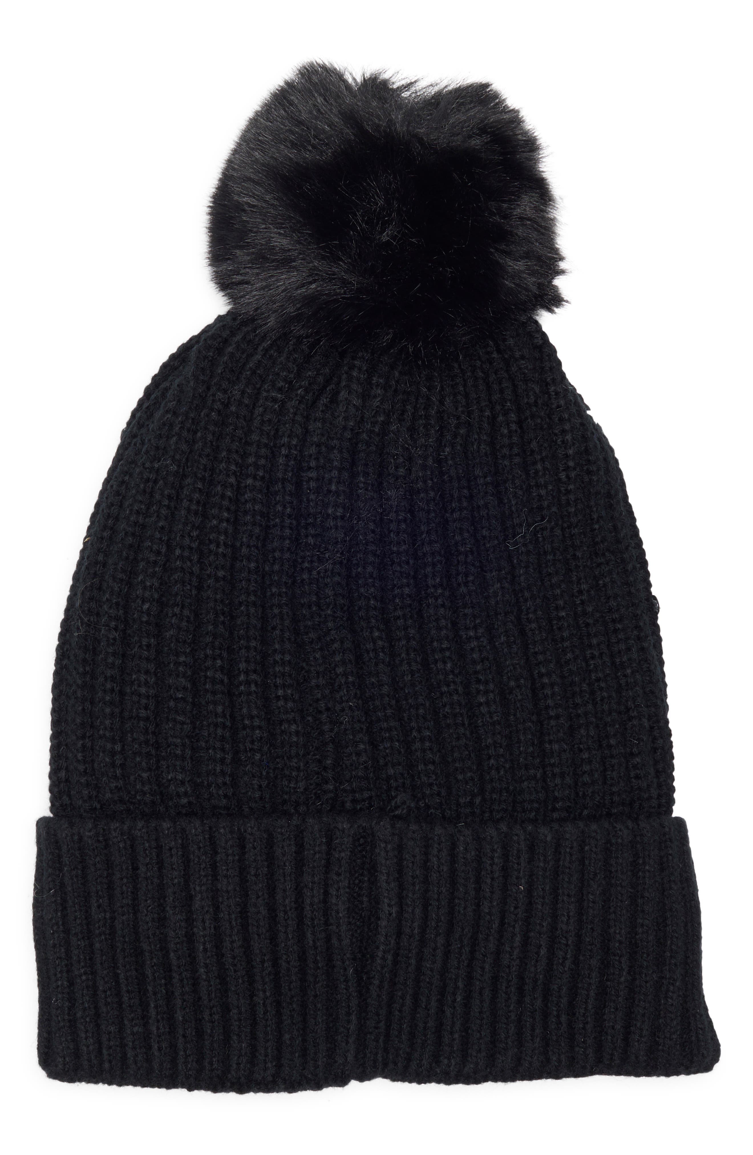 Nanette Lepore Rhinestone Beanie with Faux Fur Pompom | Nordstromrack