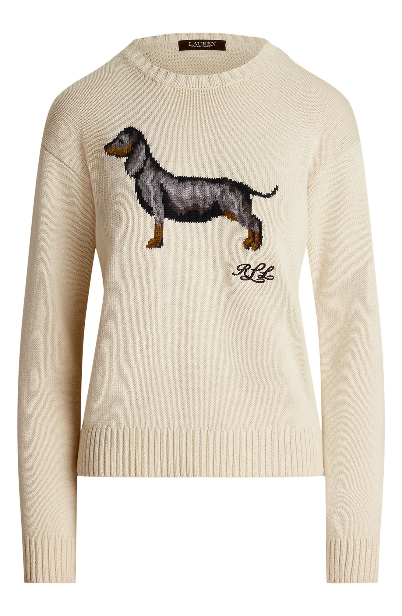 Lauren Ralph Lauren Intarsia Dachshund Cotton Sweater | Nordstrom