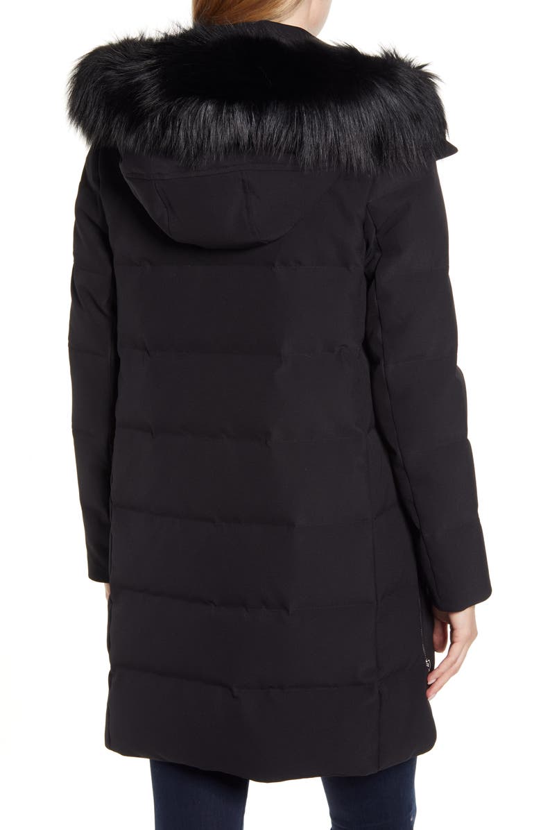 Derek Lam 10 Crosby Down Hooded Jacket with Genuine Fox Fur Trim ...