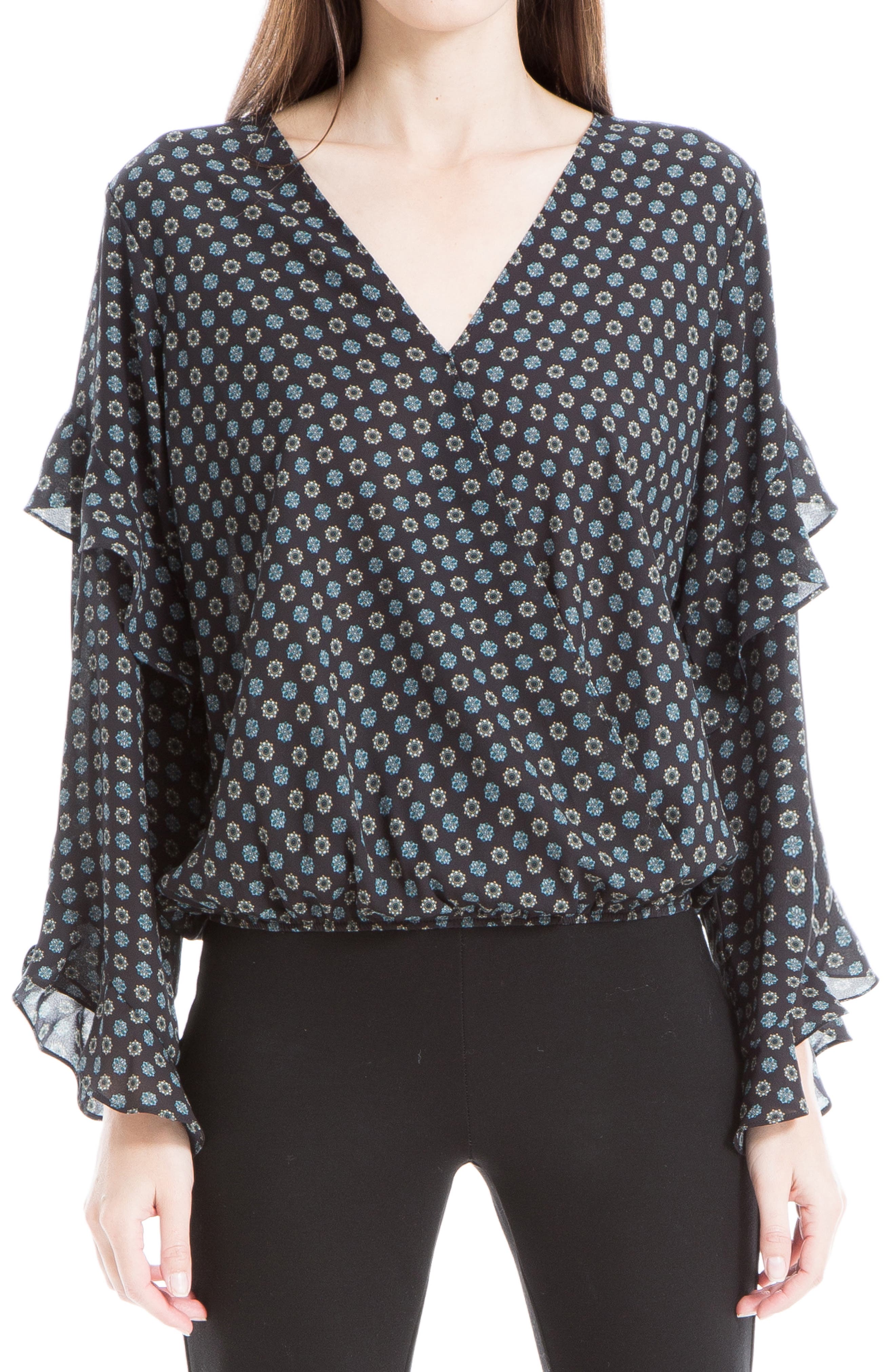 MAX STUDIO Ruffle Long Sleeve Blouse | Nordstromrack