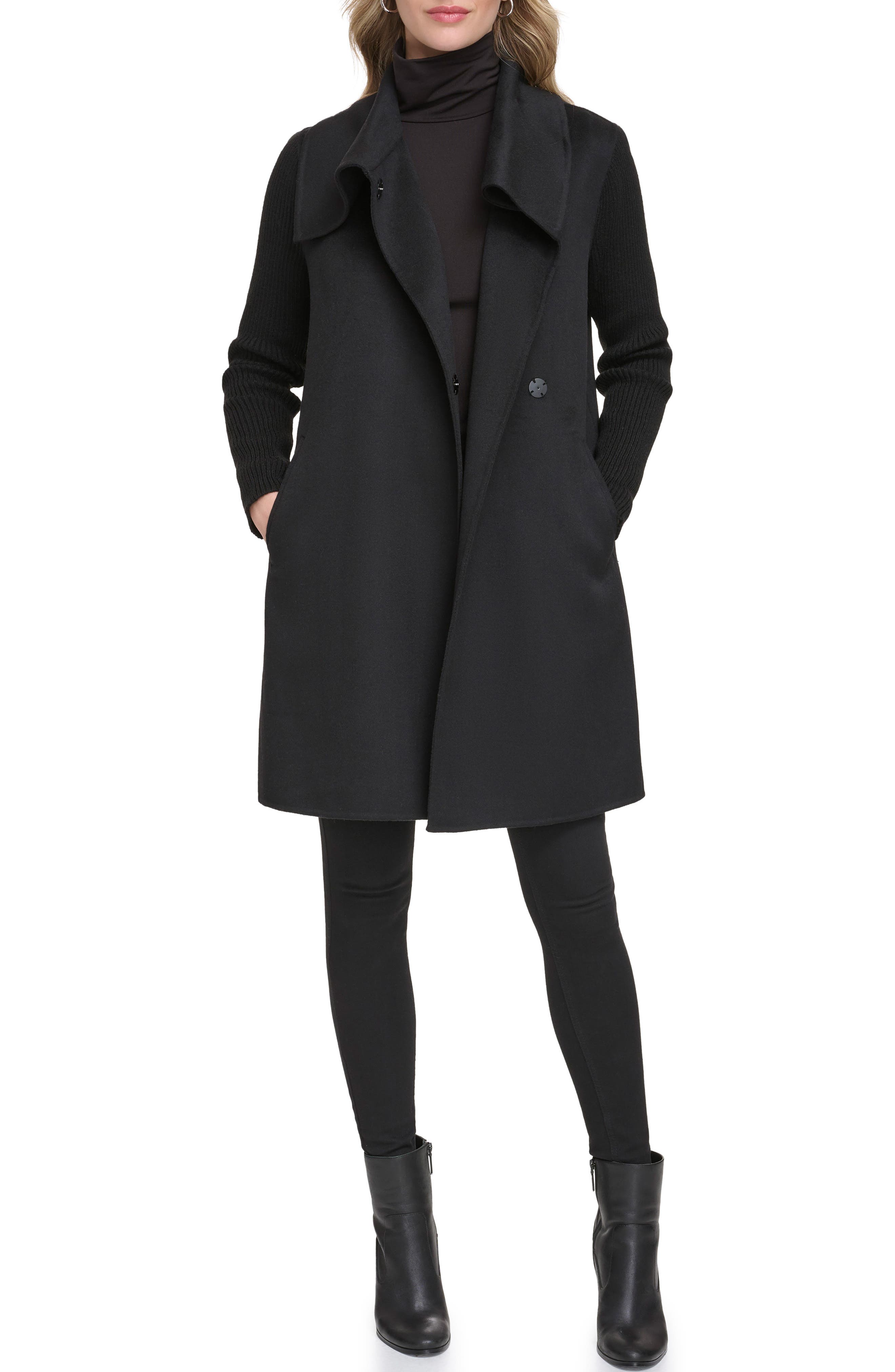 Kenneth Cole New York Asymmetric Collar Wool Blend Cloat | Nordstromrack