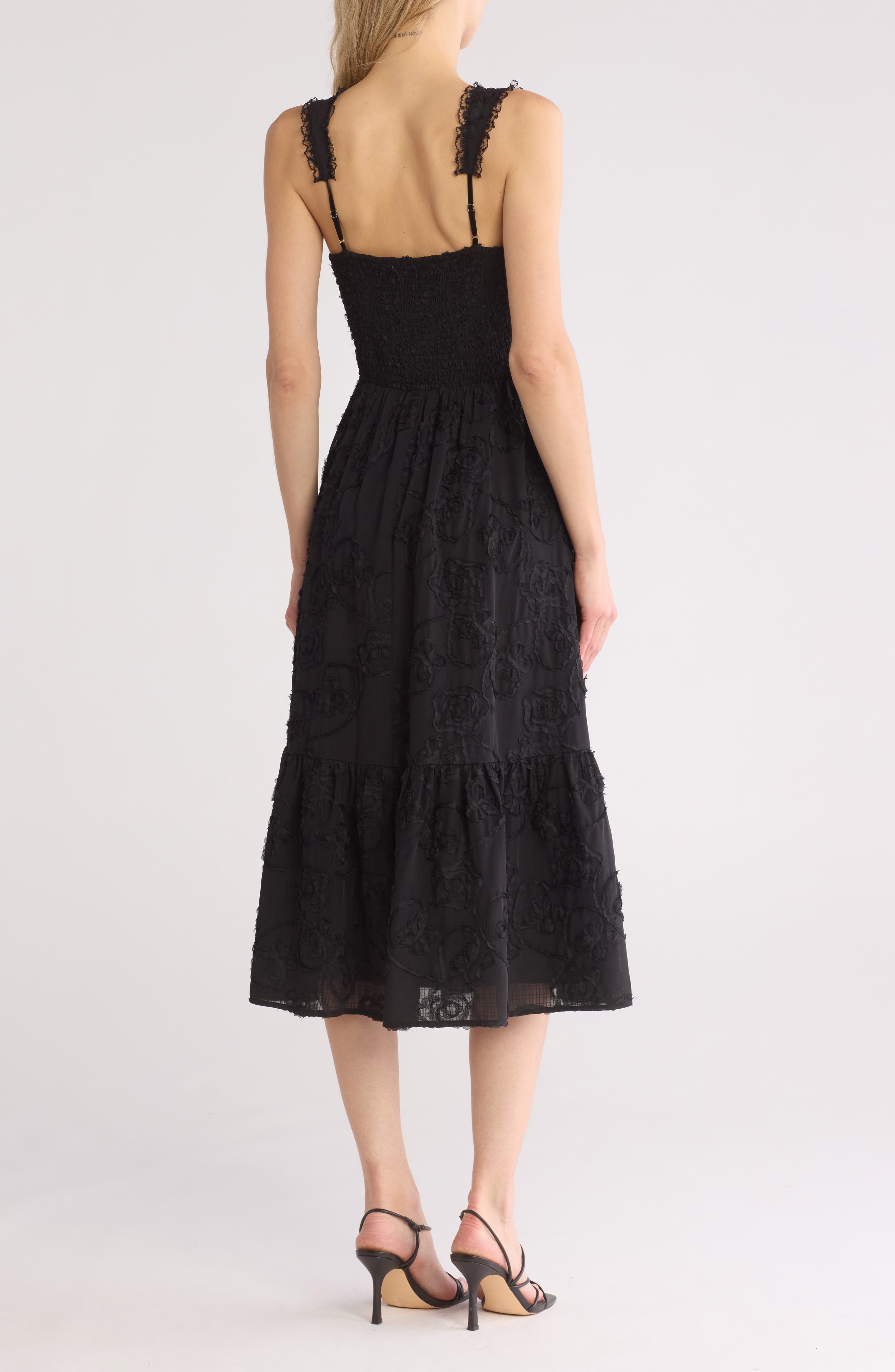 Lush 3D Appliqué Tie Strap Midi Dress | Nordstromrack