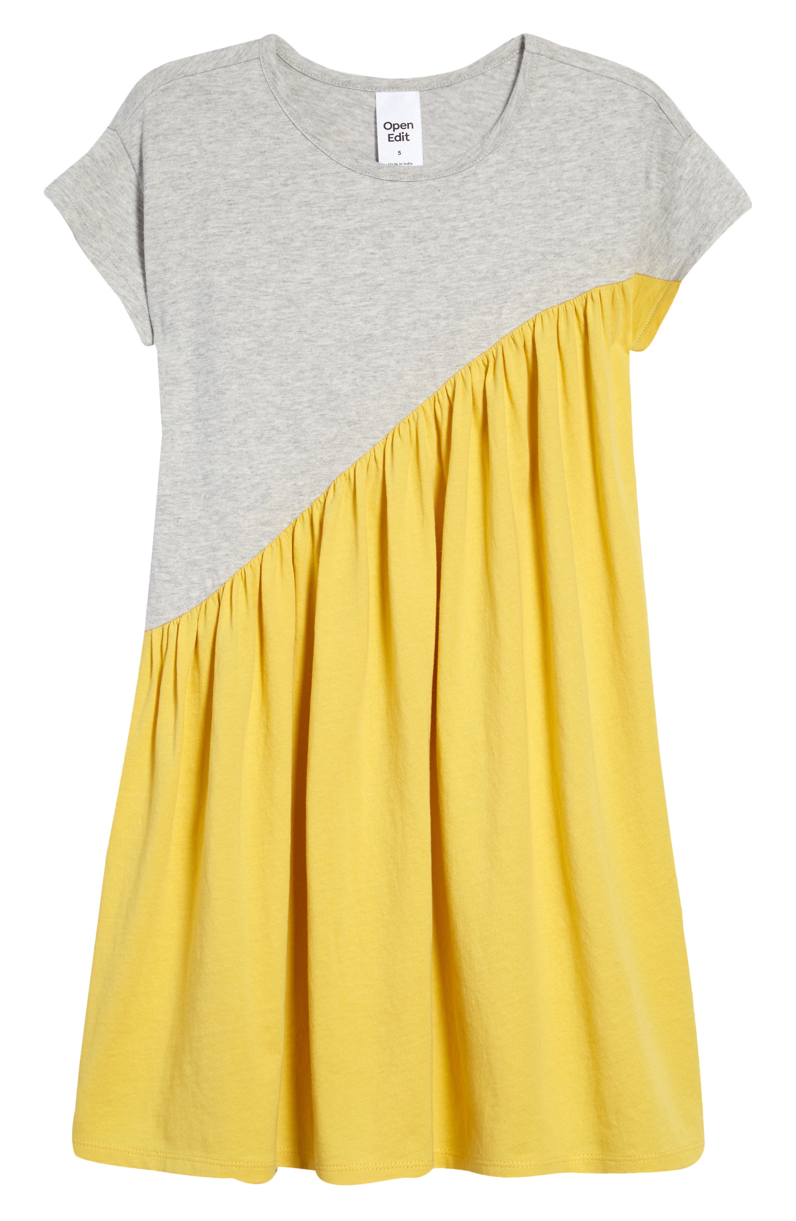 Open Edit Kids' Colorblock Organic Cotton T-Shirt Dress | Nordstromrack