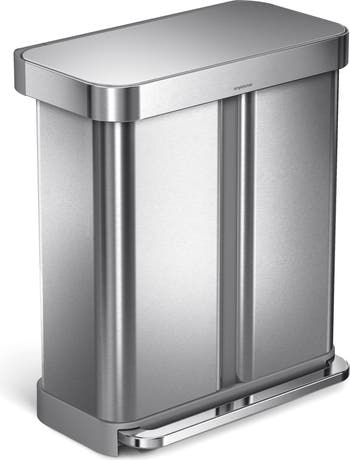 simplehuman 58L Dual Compartment Rectangular Step Trash Can | Nordstrom