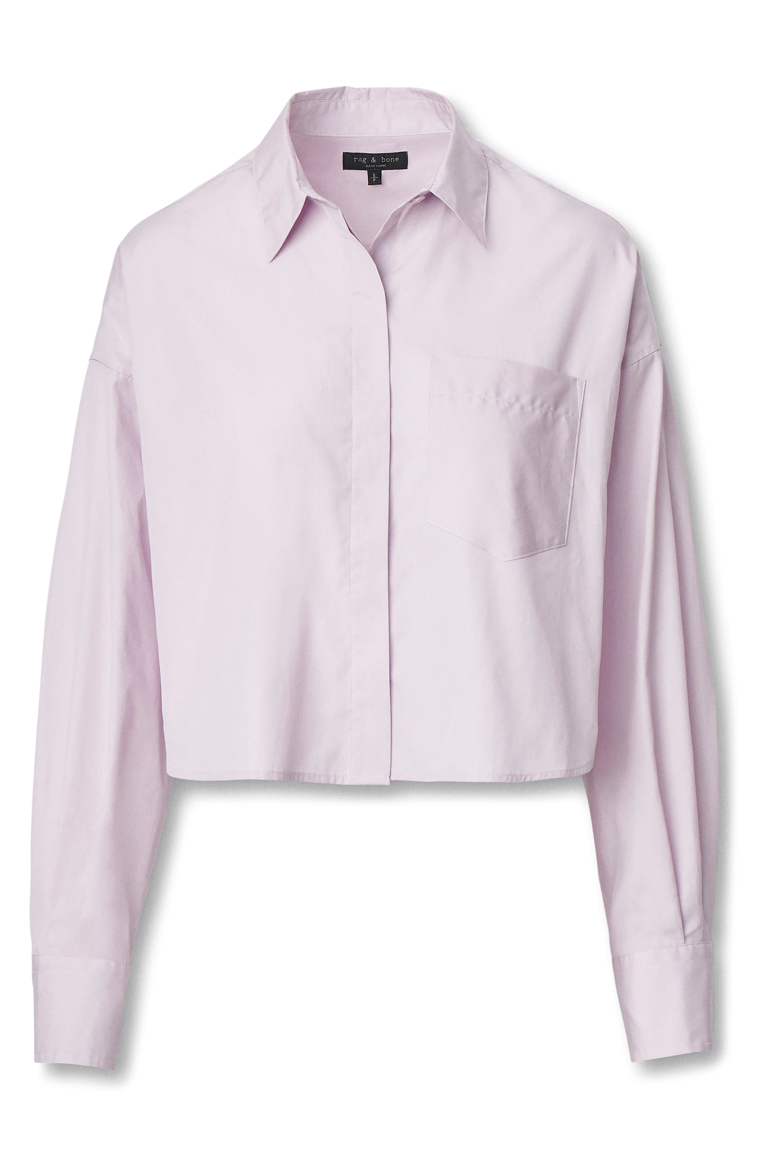 rag & bone Marin Crop Cotton Button-Up Shirt | Nordstrom