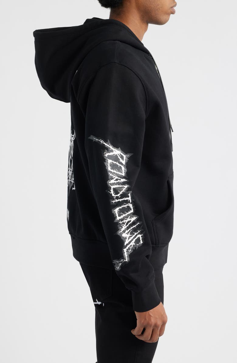 RtA Floyd Black Metal Zip Hoodie | Nordstrom