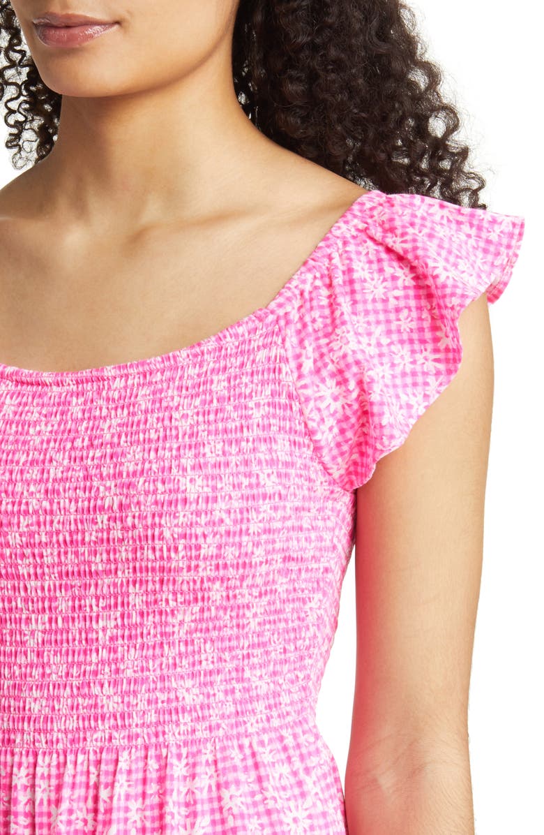 Lilly Pulitzer® Jilly Floral Smocked A-Line Cotton Dress | Nordstromrack