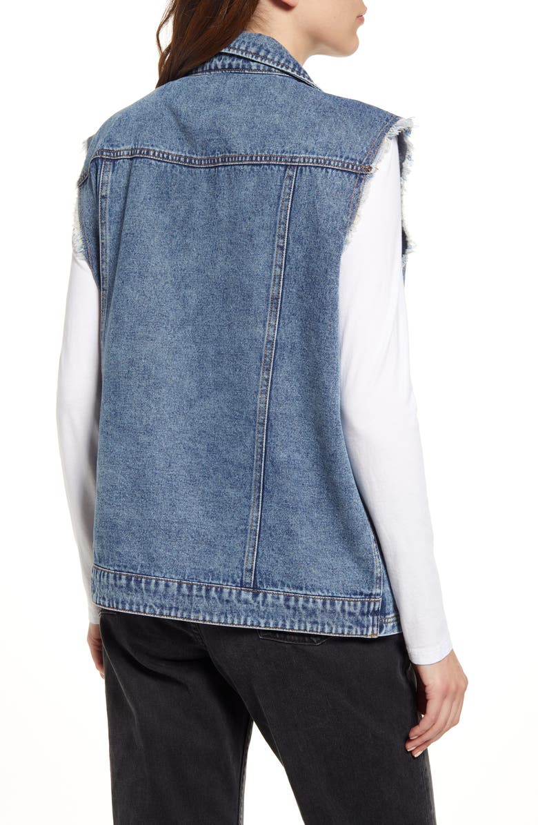 Noisy may Donny Denim Biker Vest | Nordstromrack