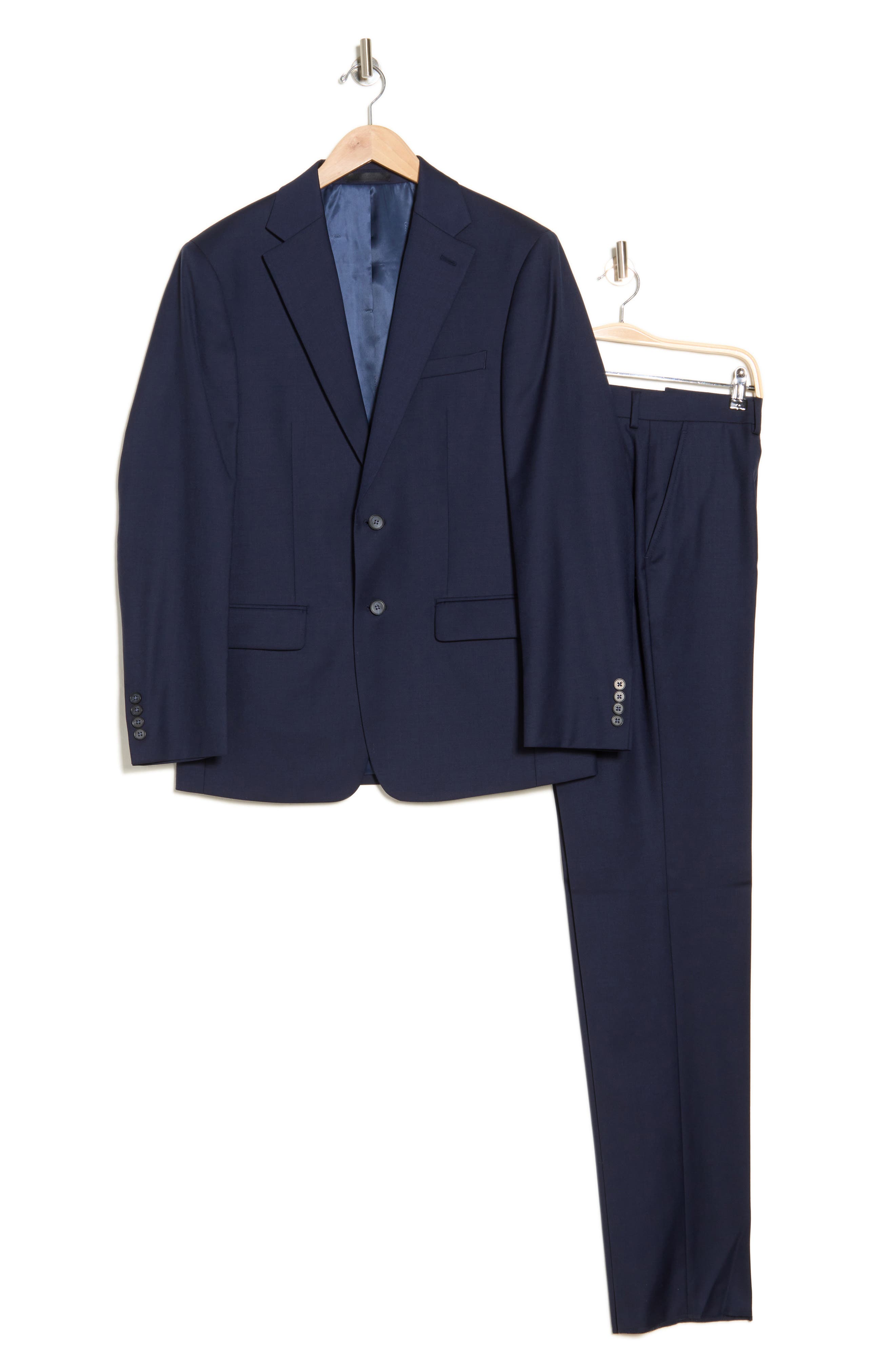 Calvin Klein Solid Two-Button Notched Lapel Slim Fit Suit | Nordstromrack