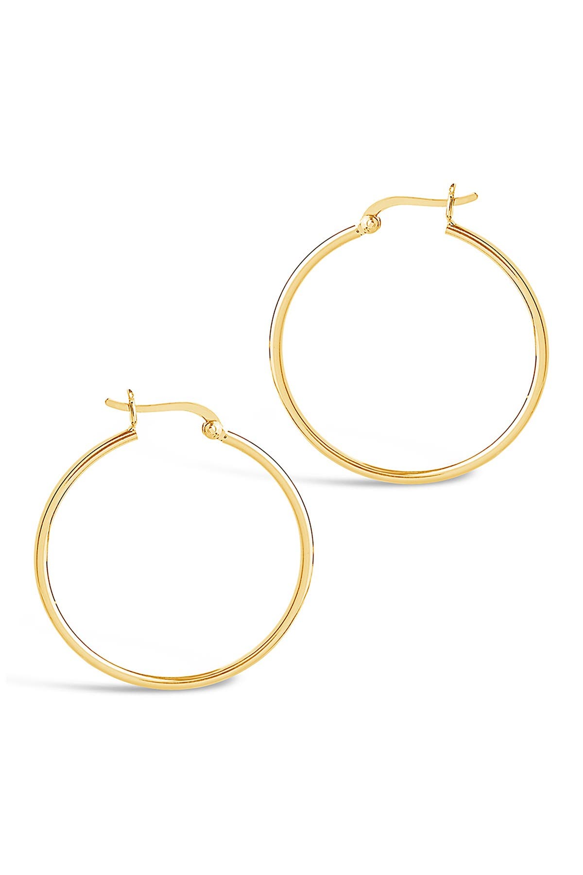 Sterling Forever 14K Gold Plated Sterling Silver 1.5" Hoop Earrings ...