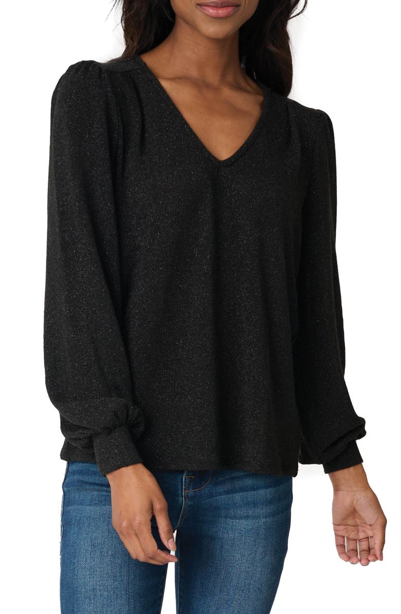 GIBSONLOOK Shimmer V-Neck Knit Top | Nordstrom