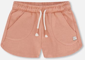 Deux par Deux Girl's French Terry Short Peach Pink | Nordstrom