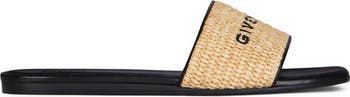 Givenchy Logo Raffia Flat Slide Sandal (Women) | Nordstrom