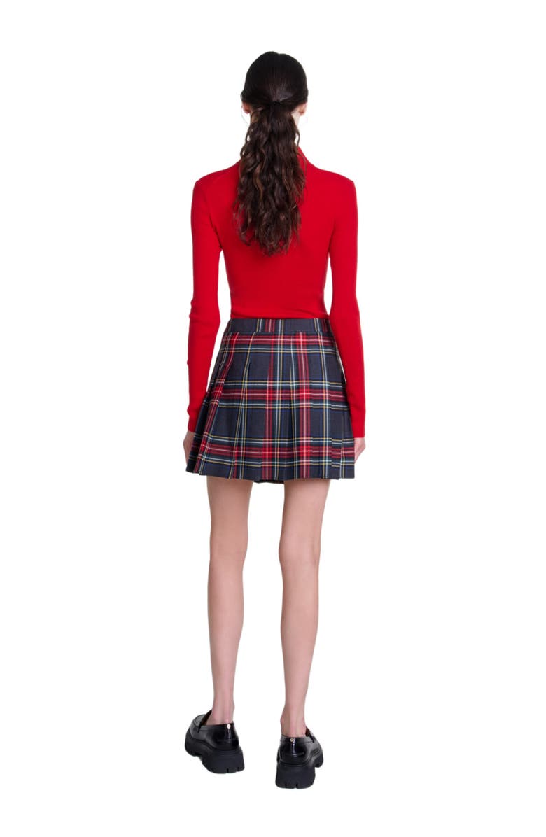 maje Short tartan print skirt | Nordstrom