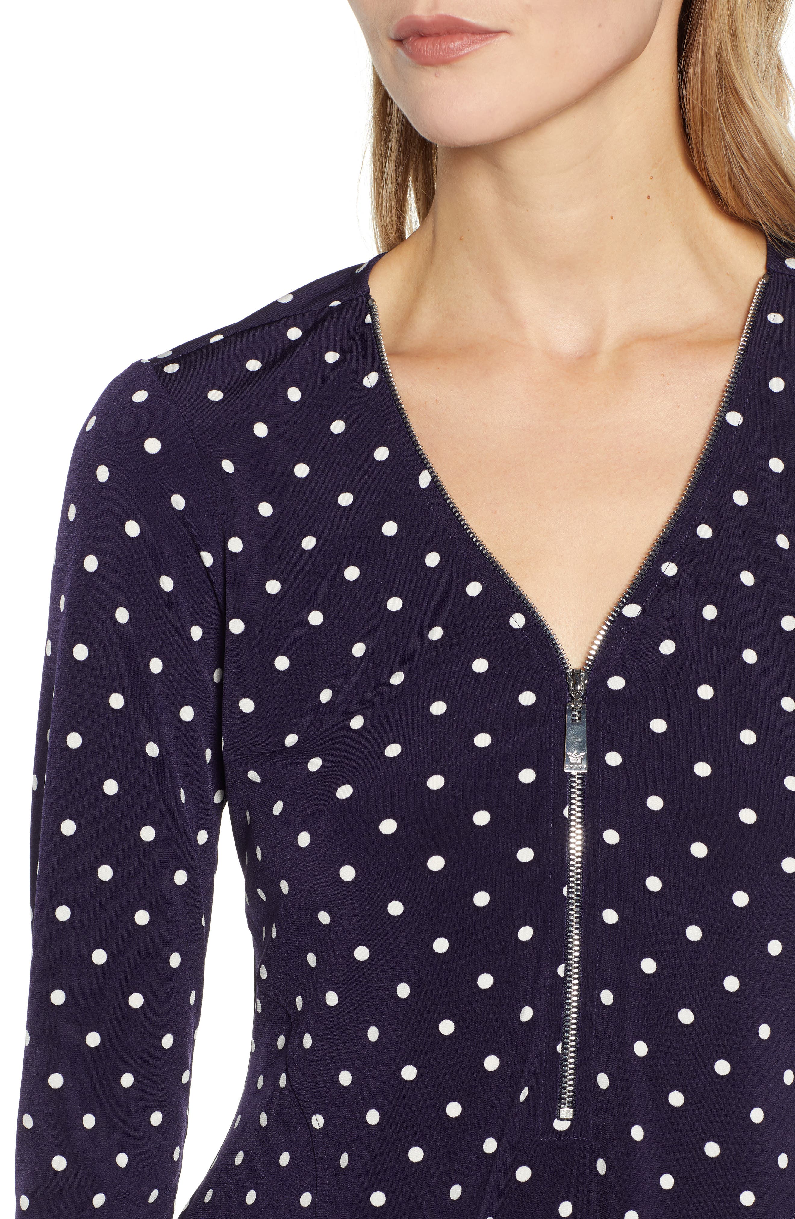 Chaus Zipper Dot Top | Nordstrom