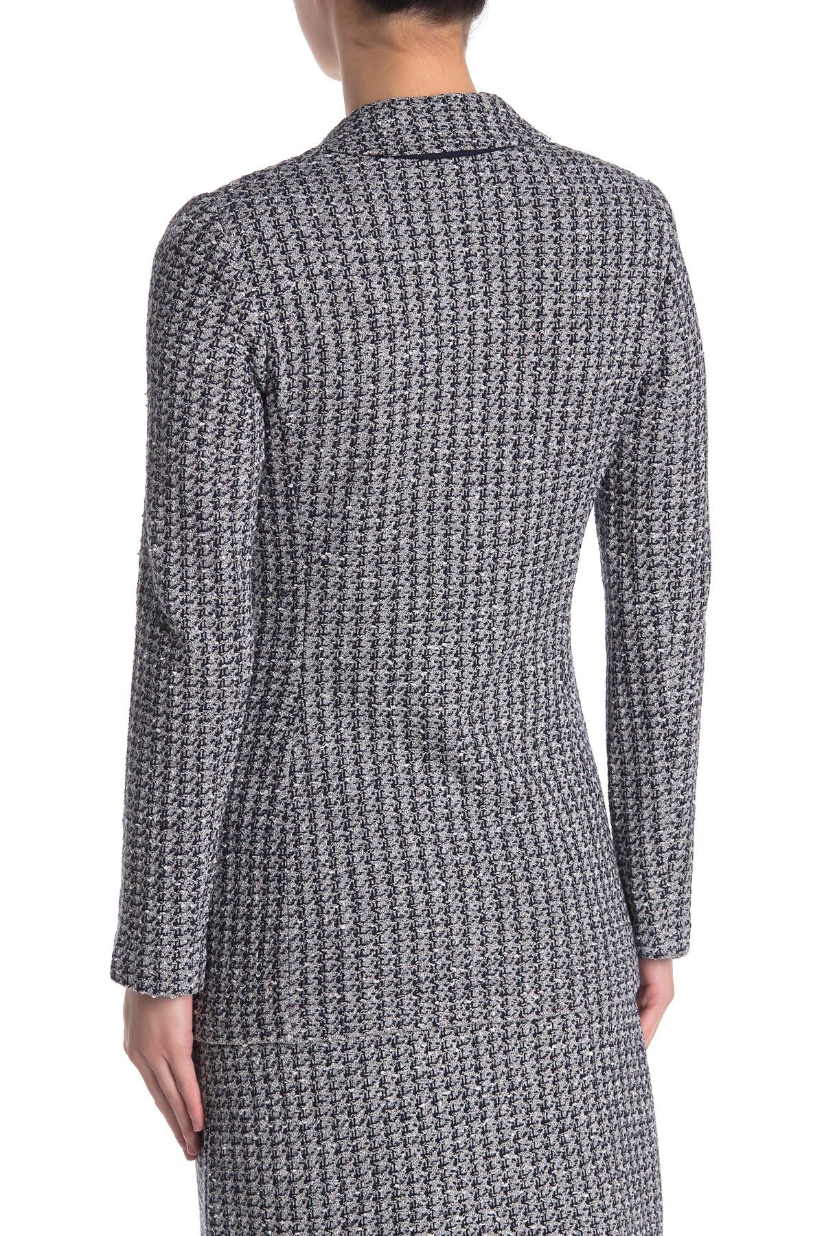 St. John Collection Contrast Geometric Knit Blazer | Nordstromrack