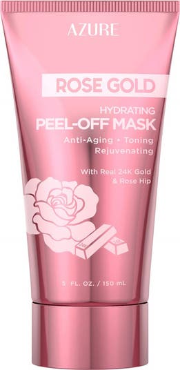 AZURE Rose Gold Hydrating Peel Off Mask W/ Real 24k Gold & Rose Hip ...