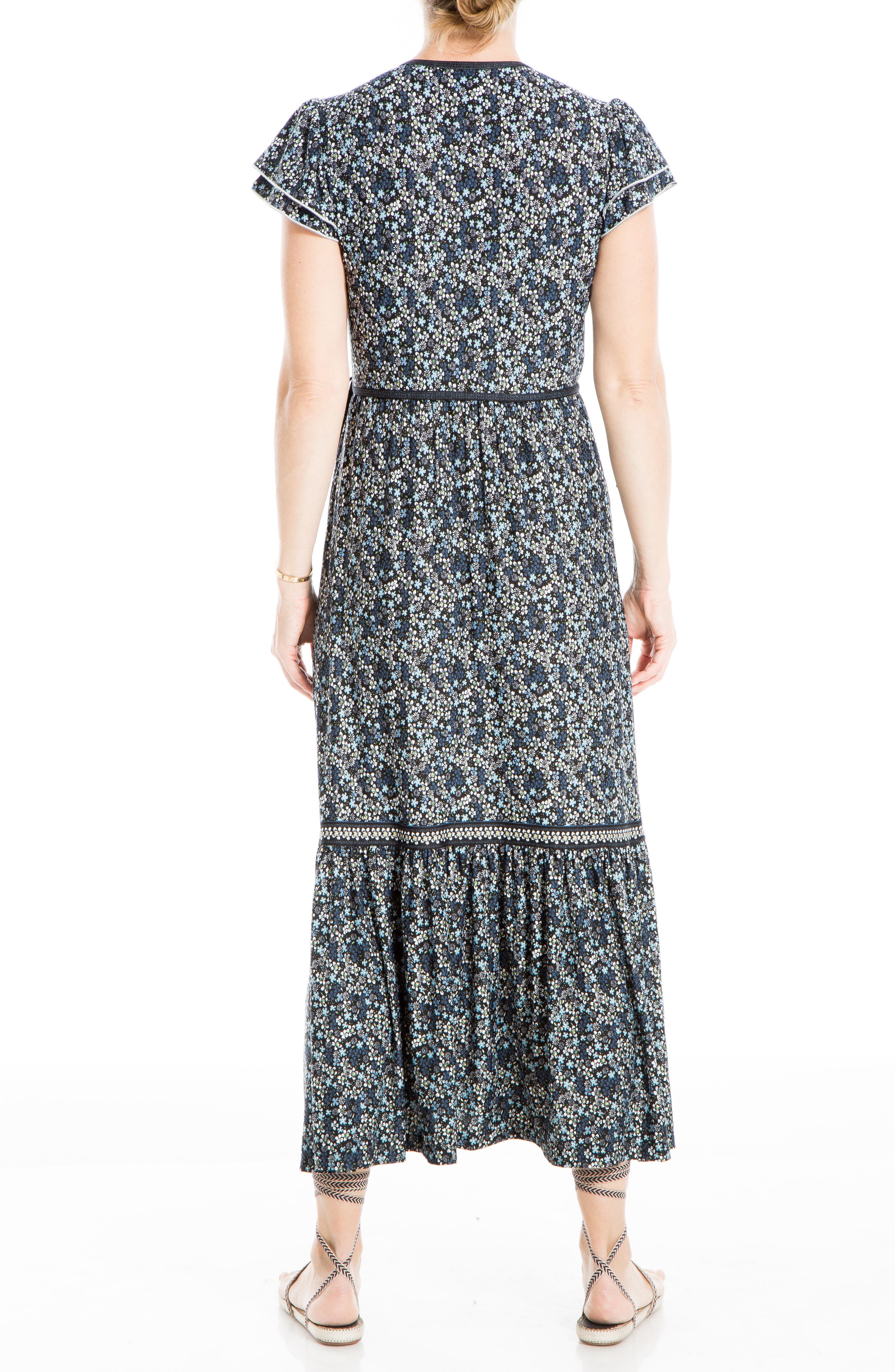 MAX STUDIO Printed Ruffle Hem Wrap Dress | Nordstromrack
