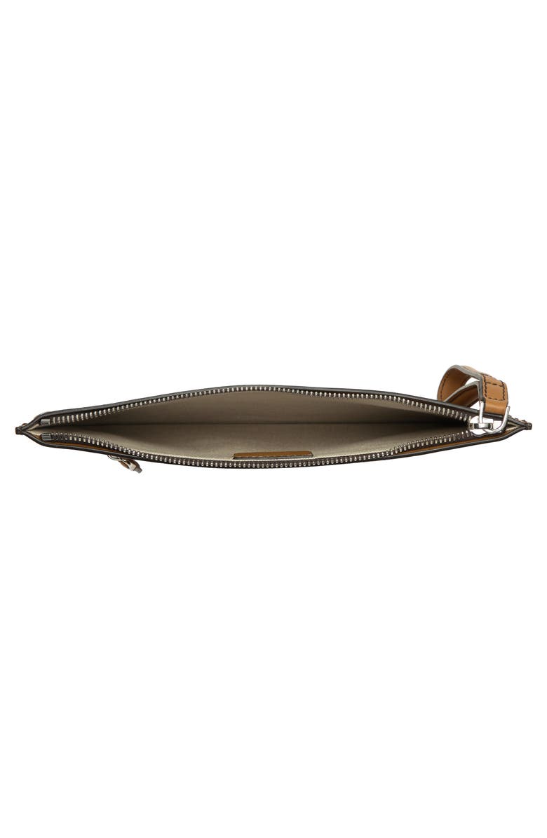 FERRAGAMO Giano Leather Studded Zipper Card Pouch | Nordstromrack