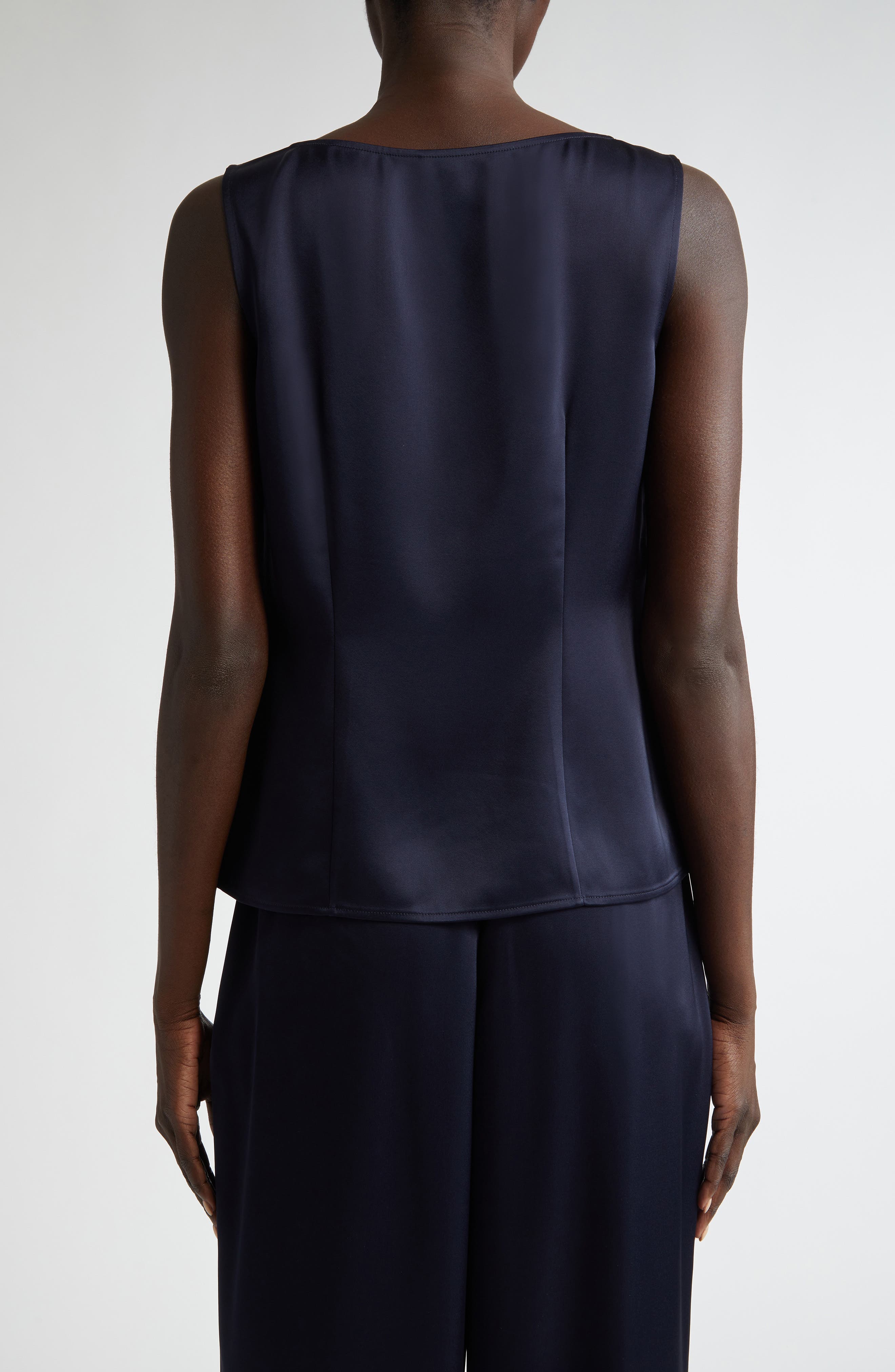 ST. JOHN Collection Liquid Satin Round Neck Shell | Nordstrom