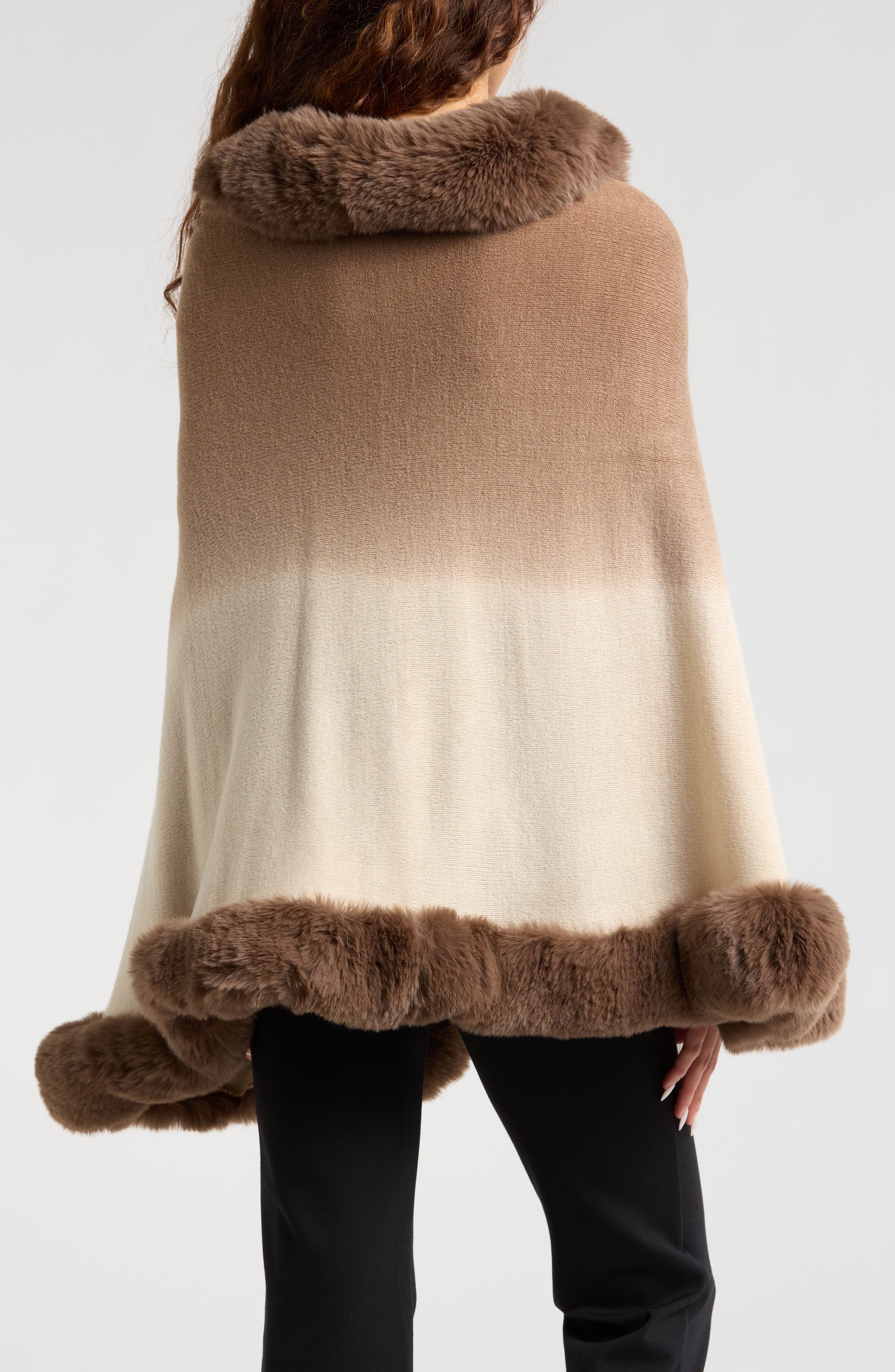 Nanette Lepore Faux Fur Trim Cape | Nordstromrack
