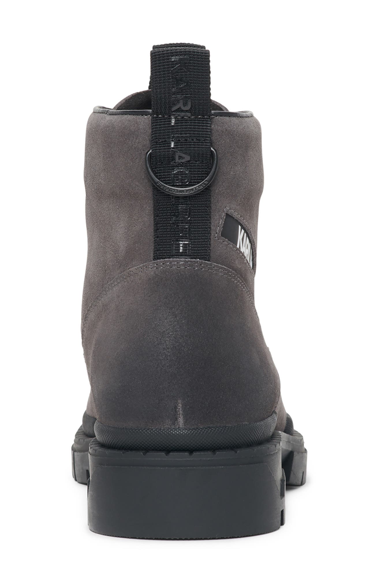 KARL LAGERFELD PARIS Logo Print Suede Leather Lace-Up Boot (Men ...