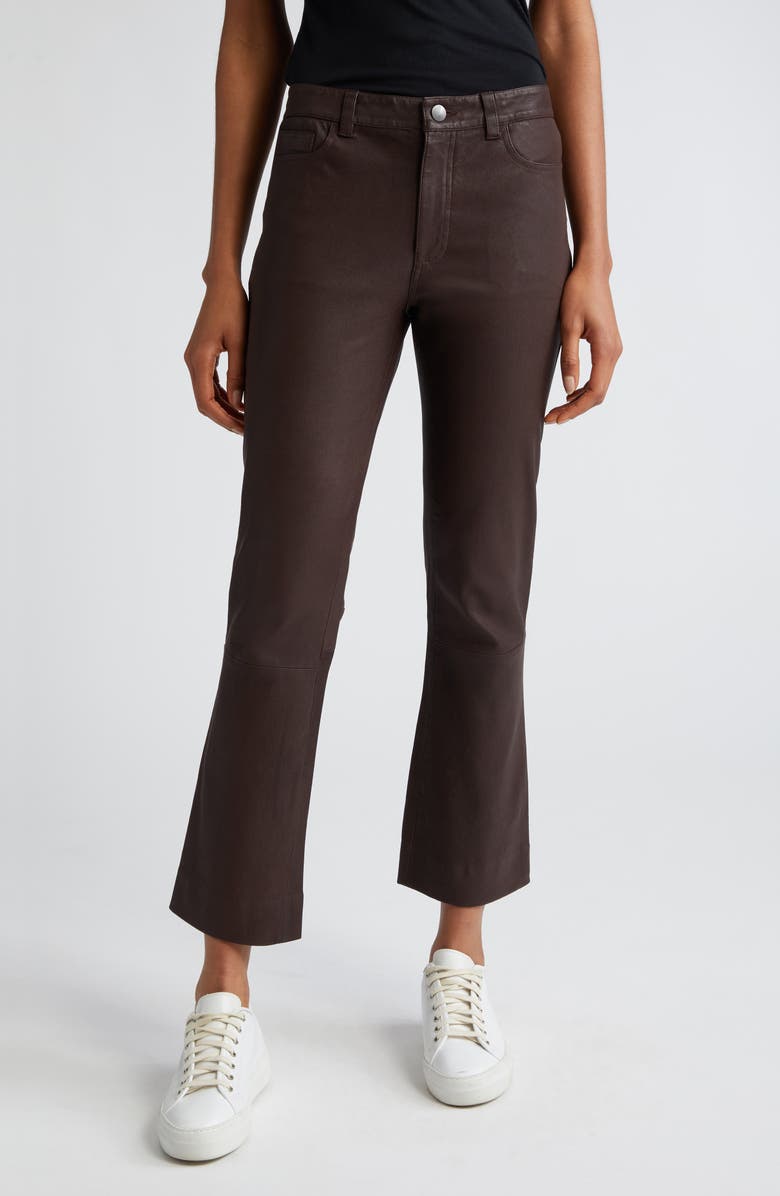 ATM Anthony Thomas Melillo Crop Flare Leather Pants | Nordstromrack