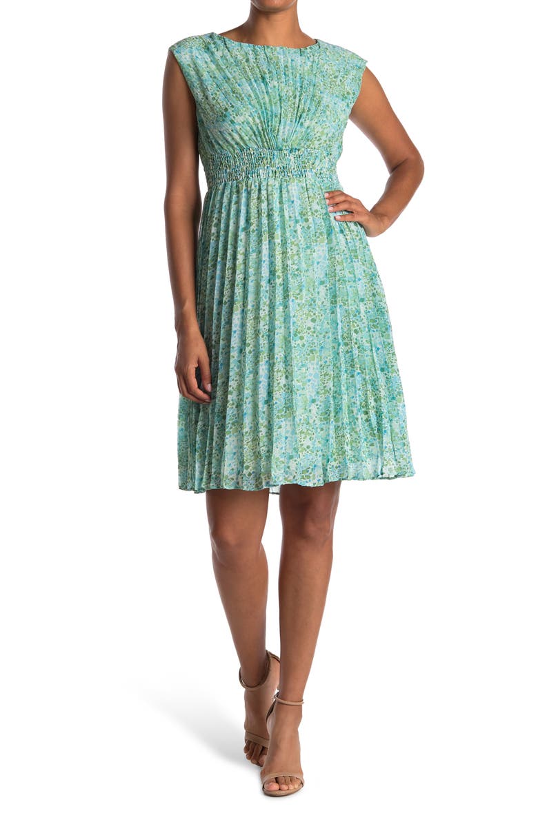 Maggy London Printed Pleated sleeveless Dress | Nordstromrack