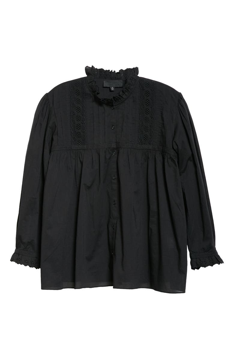 Nili Lotan Sarah Lace Trim Cotton Top | Nordstromrack
