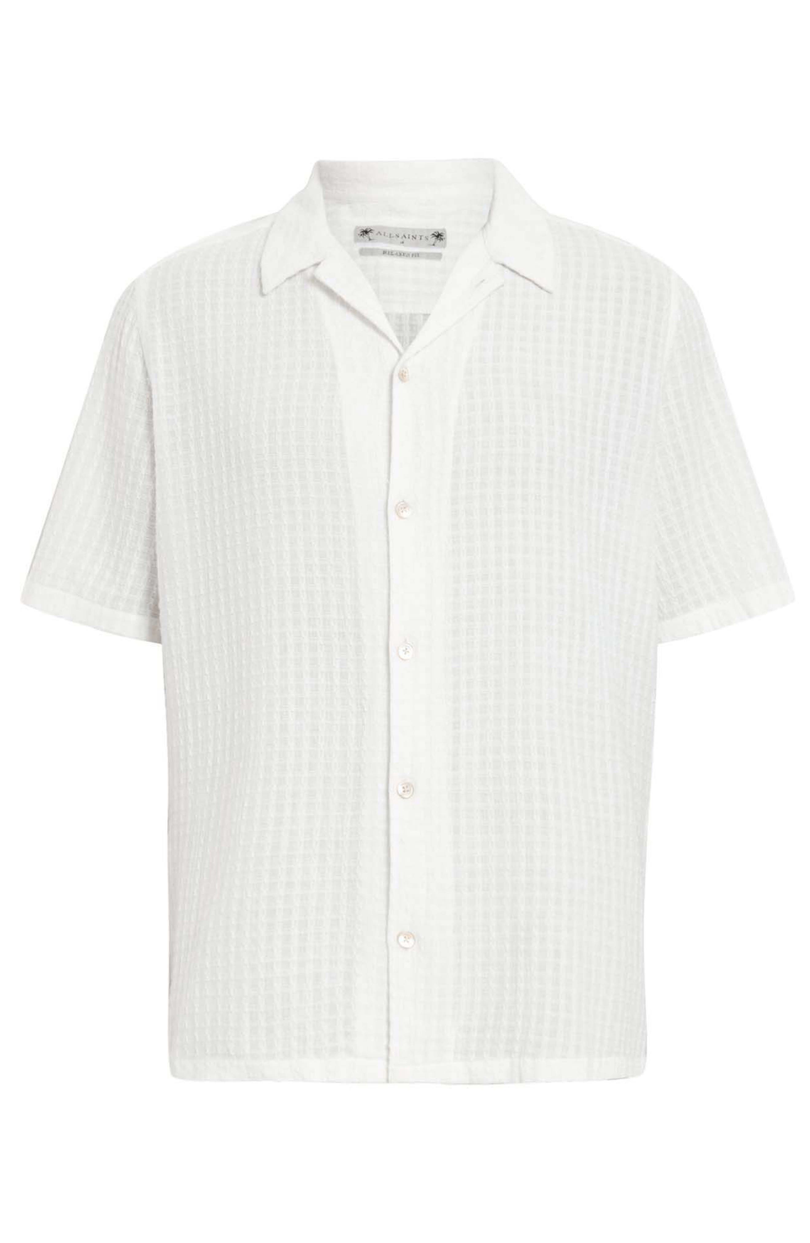 AllSaints Madin Seersucker Camp Shirt | Nordstrom