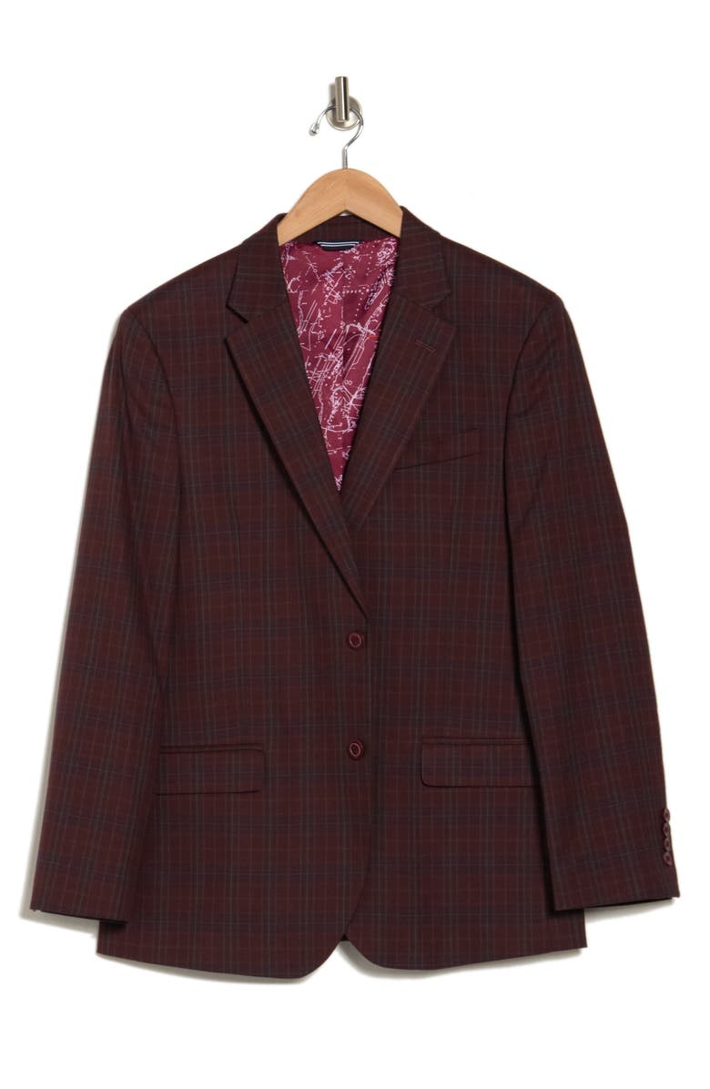 Nautica Burgundy Plaid Notch Lapel Two-Button Jacket | Nordstromrack