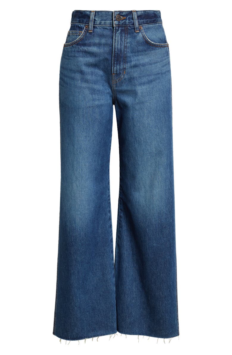 Veronica Beard Taylor Raw Hem High Waist Crop Wide Leg Jeans | Nordstrom
