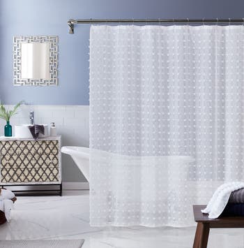 DAINTY HOME Cut Flower Textured Shower Curtain | Nordstromrack