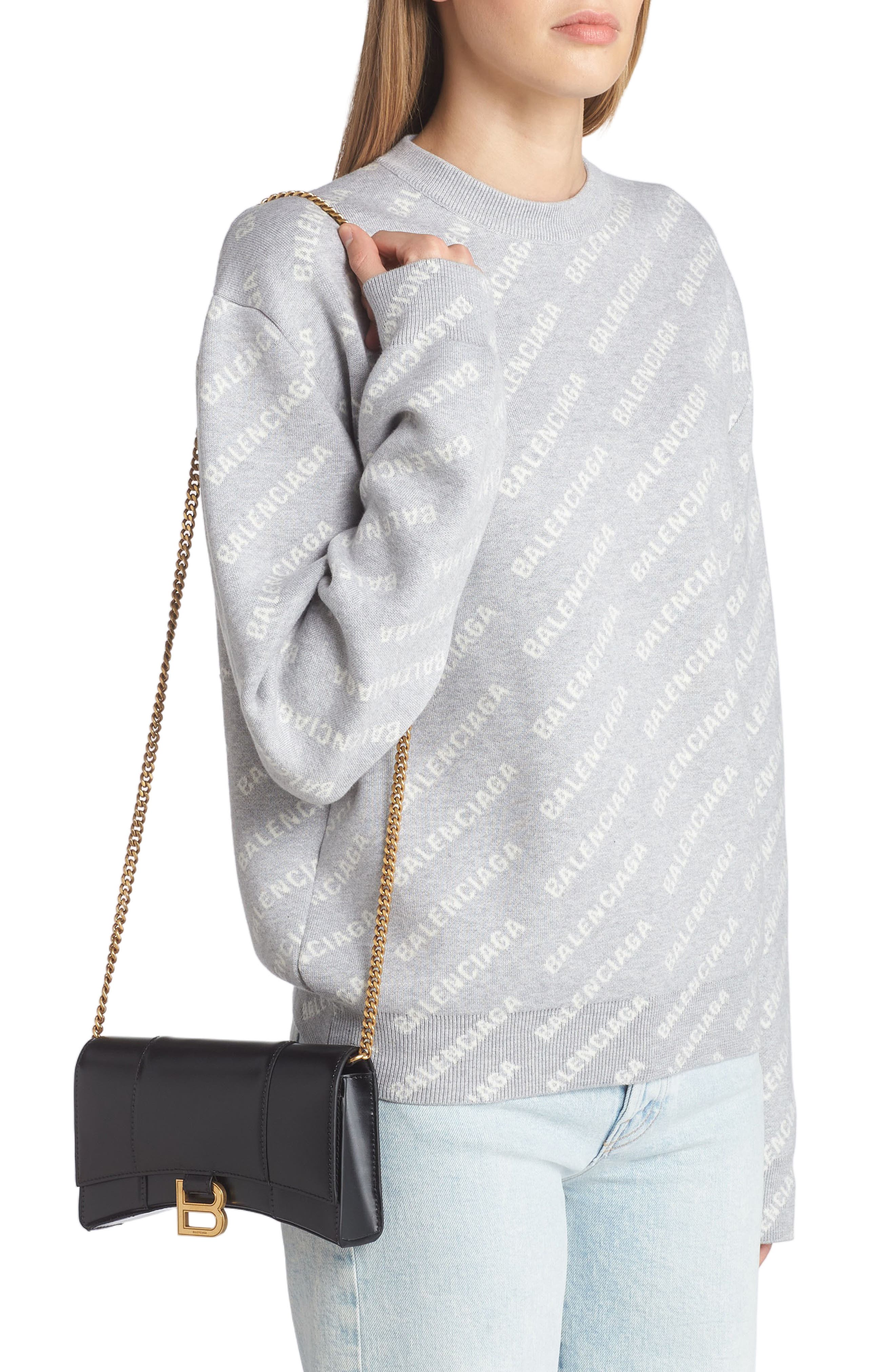 Balenciaga Hourglass Leather Wallet on a Chain | Nordstrom