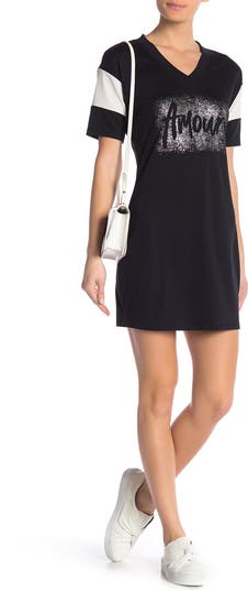 MATERIAL GIRL Amour V-Neck Short Sleeve T-Shirt Dress | Nordstromrack