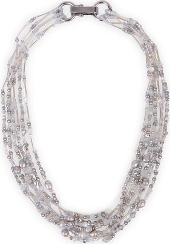 SAACHI Beaded Cluster Statement Necklace | Nordstromrack