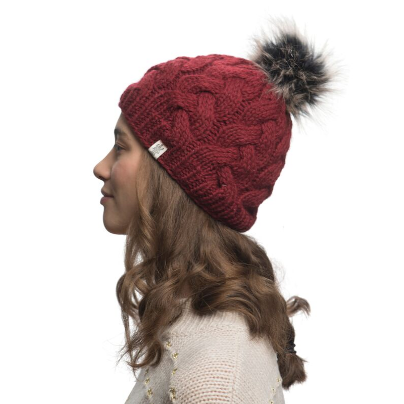 Nirvanna Designs Boheme Cable Beanie w/ Faux Fur Pom | Nordstrom