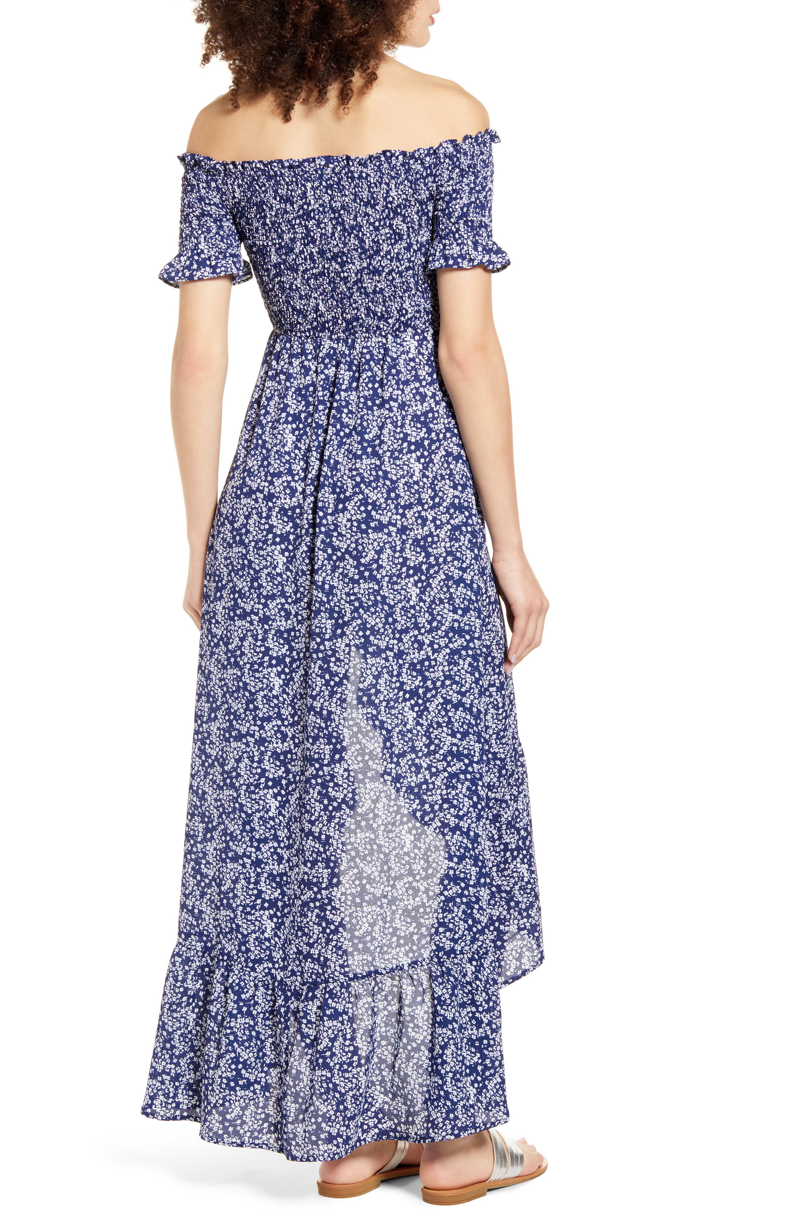 Lulus Fleur-tation Off the Shoulder High/Low Dress | Nordstrom