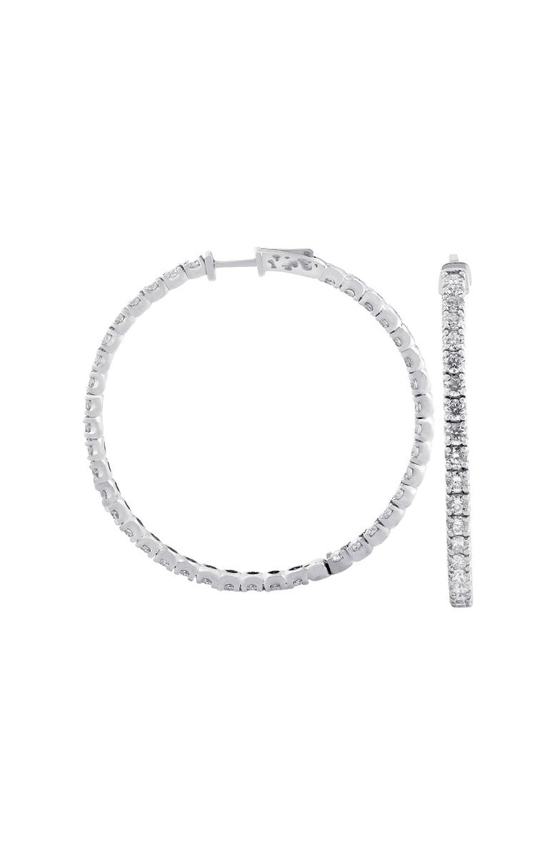 Bliss Diamond 8.00CT 2" Diamond Inside Outside Hoops 14k Gold Lab Grown ...