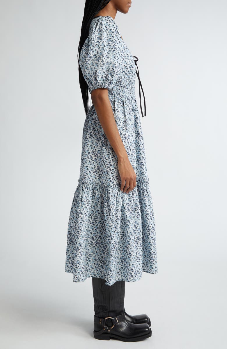 Ganni Abstract Print Organic Cotton Midi Dress | Nordstromrack