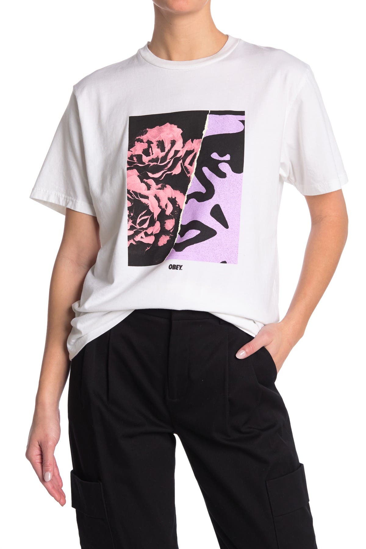 Obey Floral Icon Short Sleeve T-Shirt | Nordstromrack