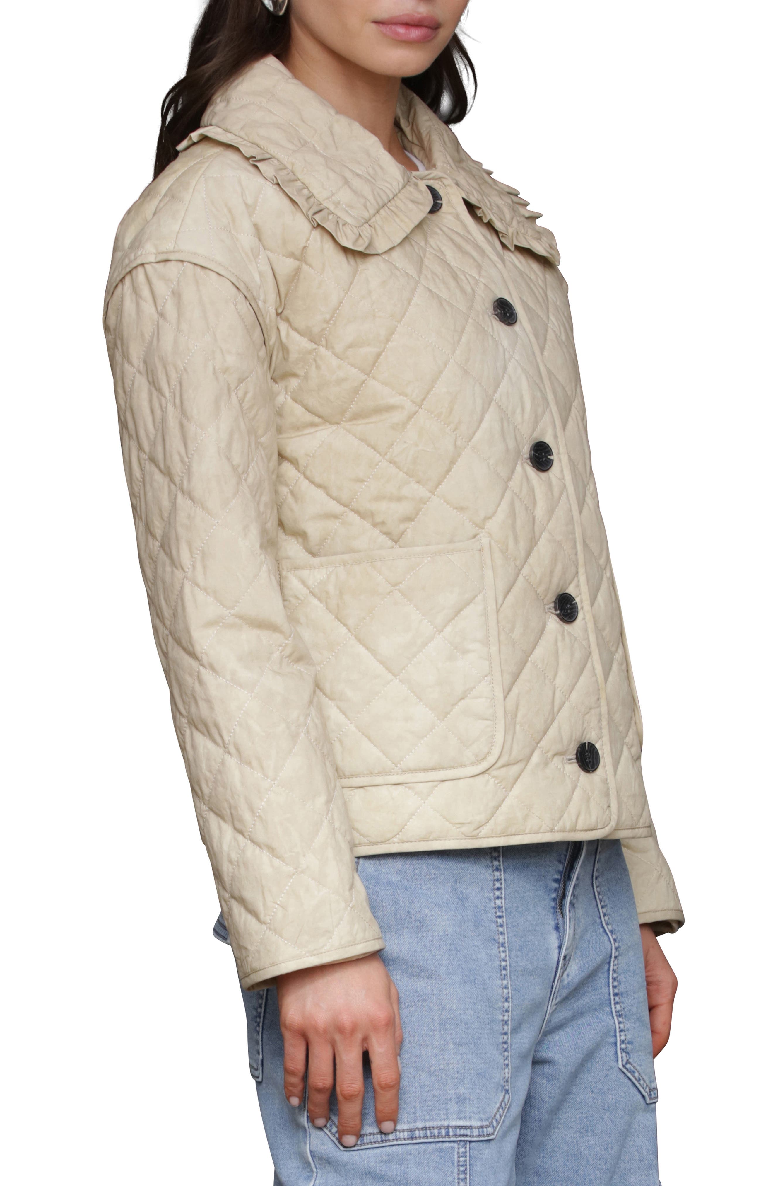 Avec Les Filles Ruffle Collar Quilted Jacket | Nordstromrack