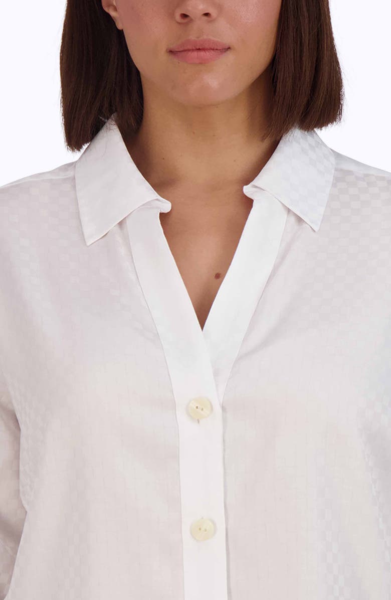 Foxcroft Paityn Check Jaquard Non-Iron Cotton Shirt | Nordstromrack
