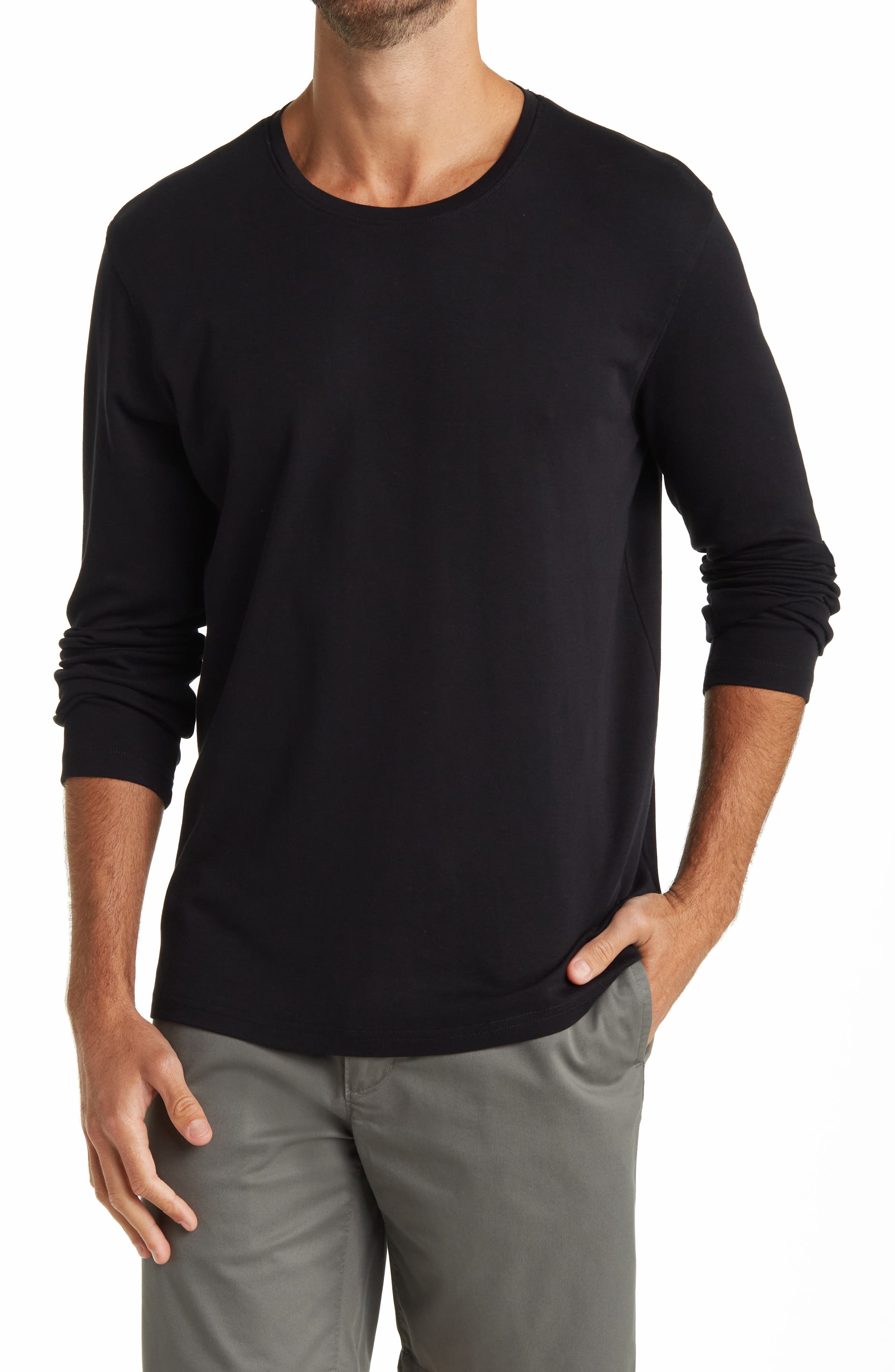 14th & Union Interlock Solid Long Sleeve T-Shirt | Nordstromrack