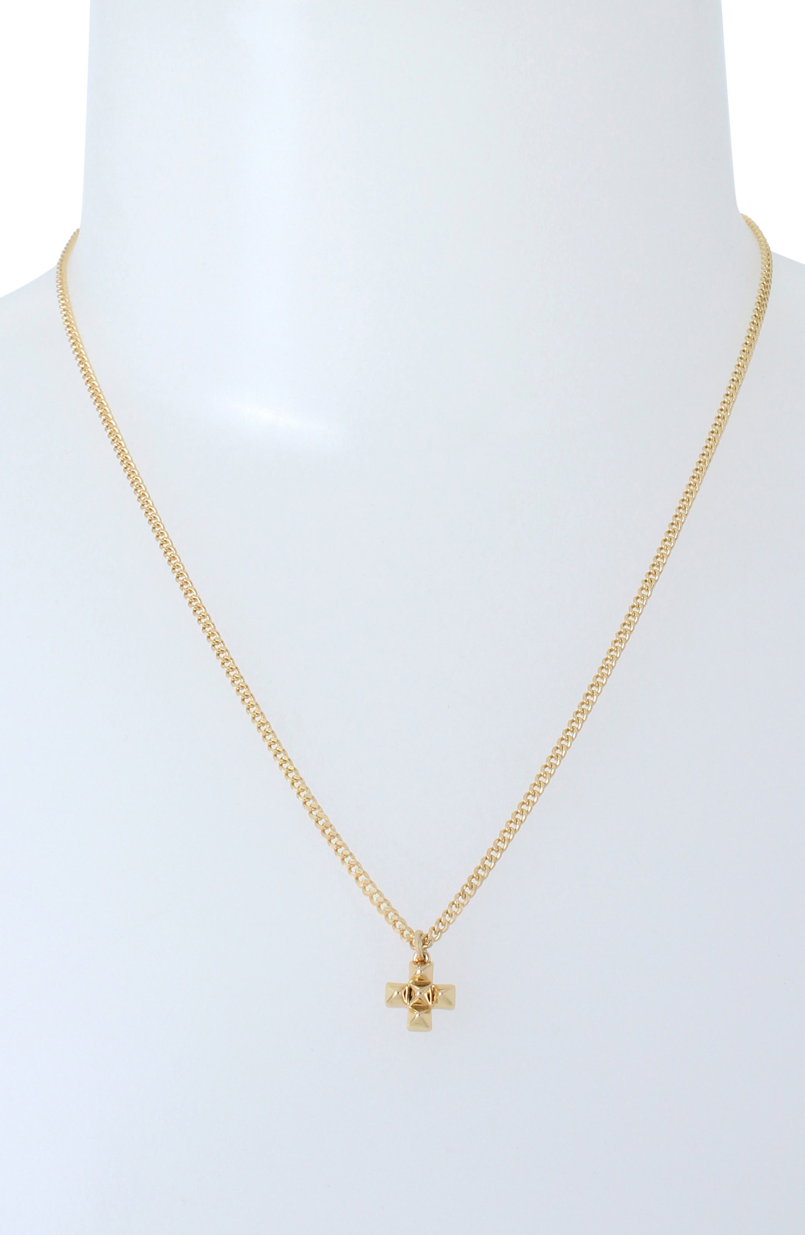 AllSaints Pyramid Stud Cross Pendant Necklace | Nordstromrack