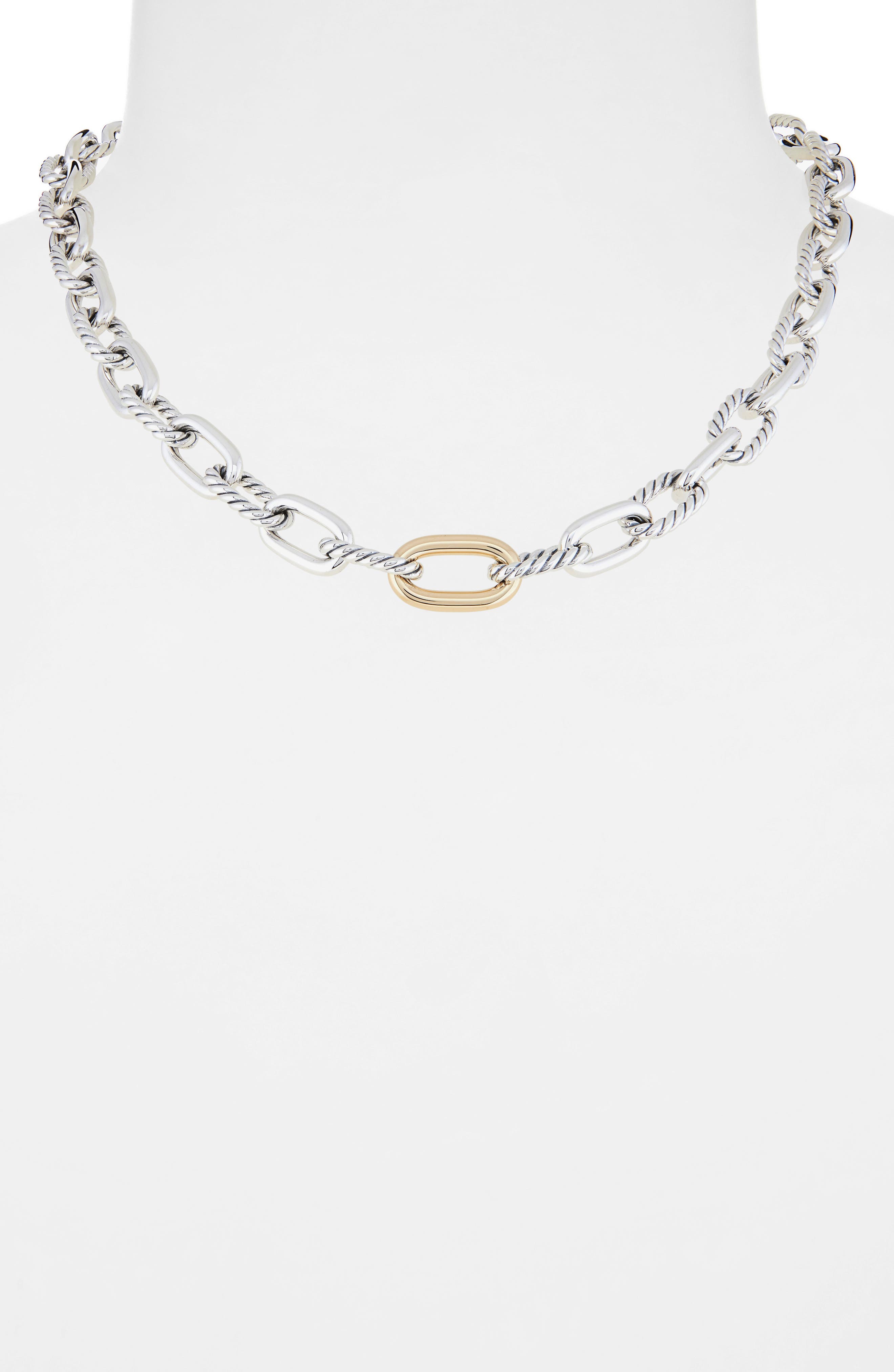 David Yurman DY Madison® Chain Necklace in Sterling Silver with 18K ...