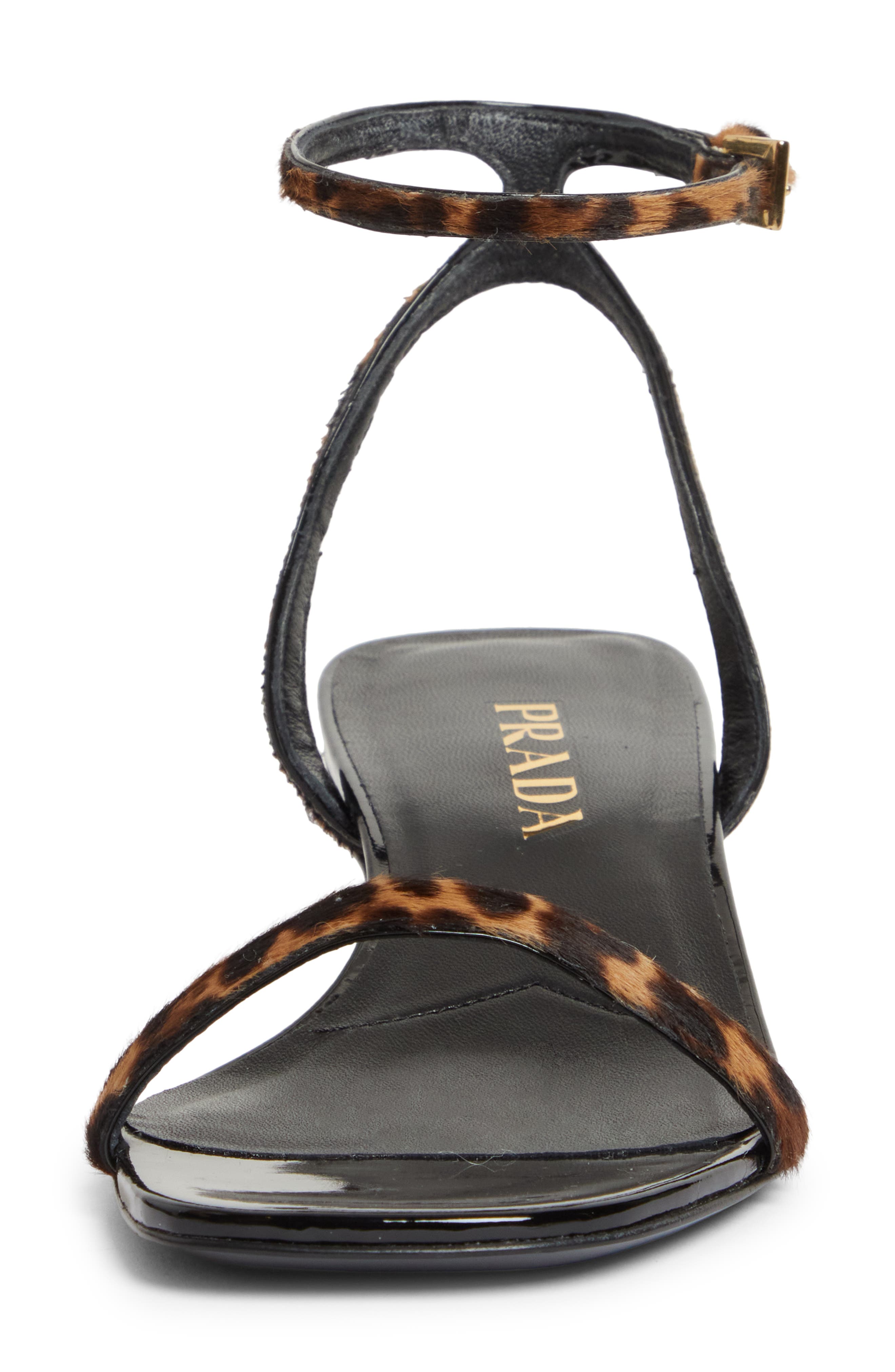 Prada Genuine Calf Hair Kitten Heel Ankle Strap Sandal (Women ...