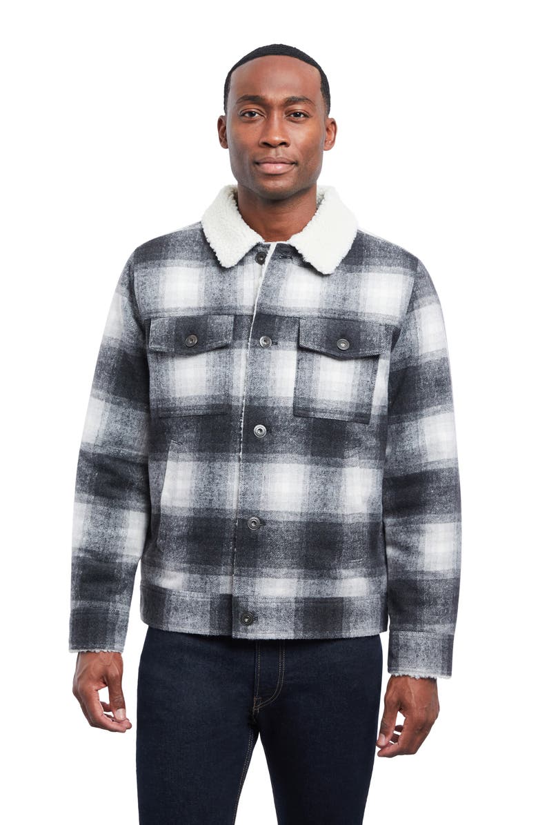 Lucky Brand Thanos Wool Buffalo Plaid Faux Shearling Jacket | Nordstromrack
