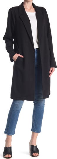 MELLODAY Notch Lapel Long Knit Jacket | Nordstromrack